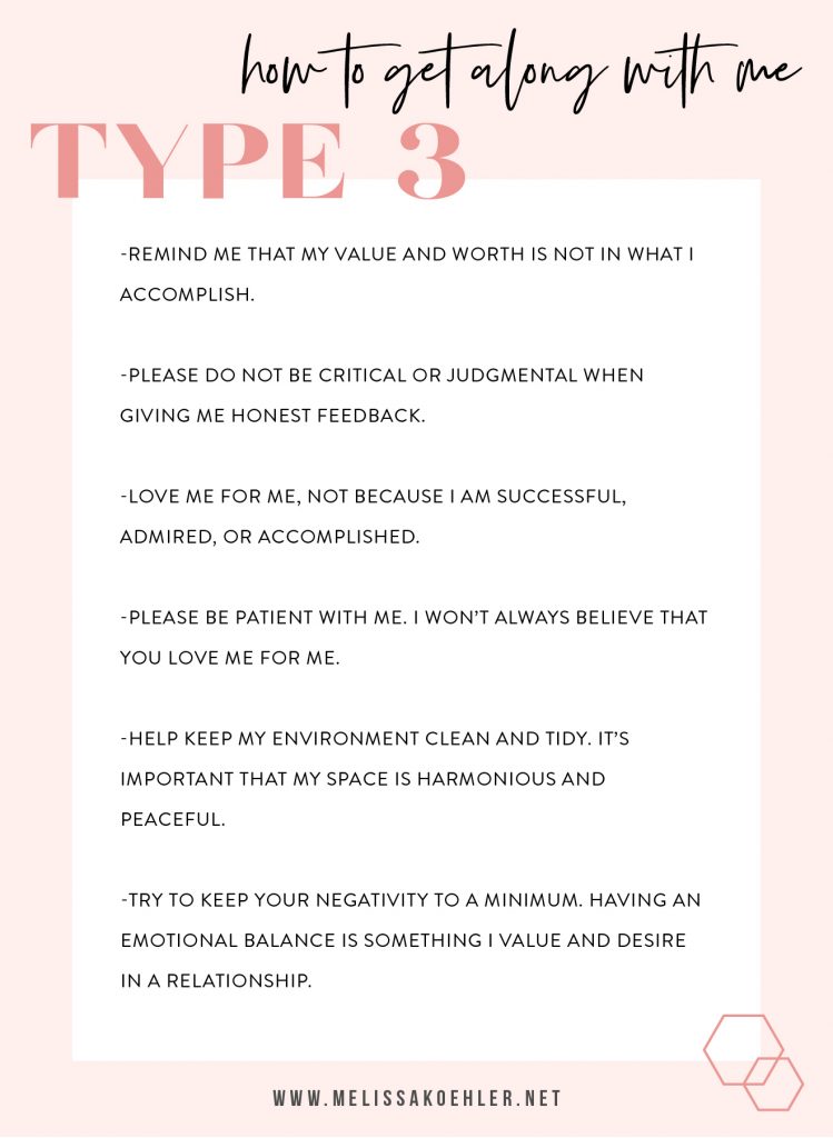 Get Along With Me: Type Three - melissakoehler.net